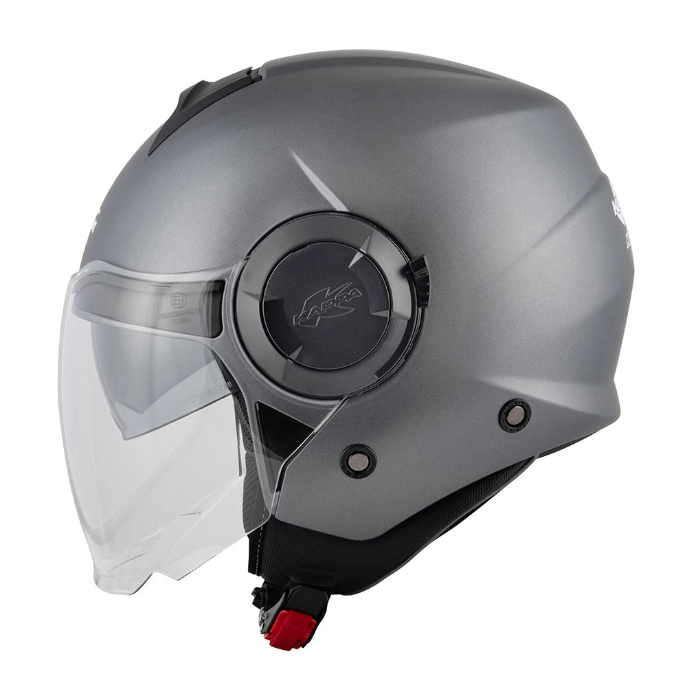 Kappa KV37M Jet EVO 2 Motorcycle Helmet, Matte Titanium Base ...