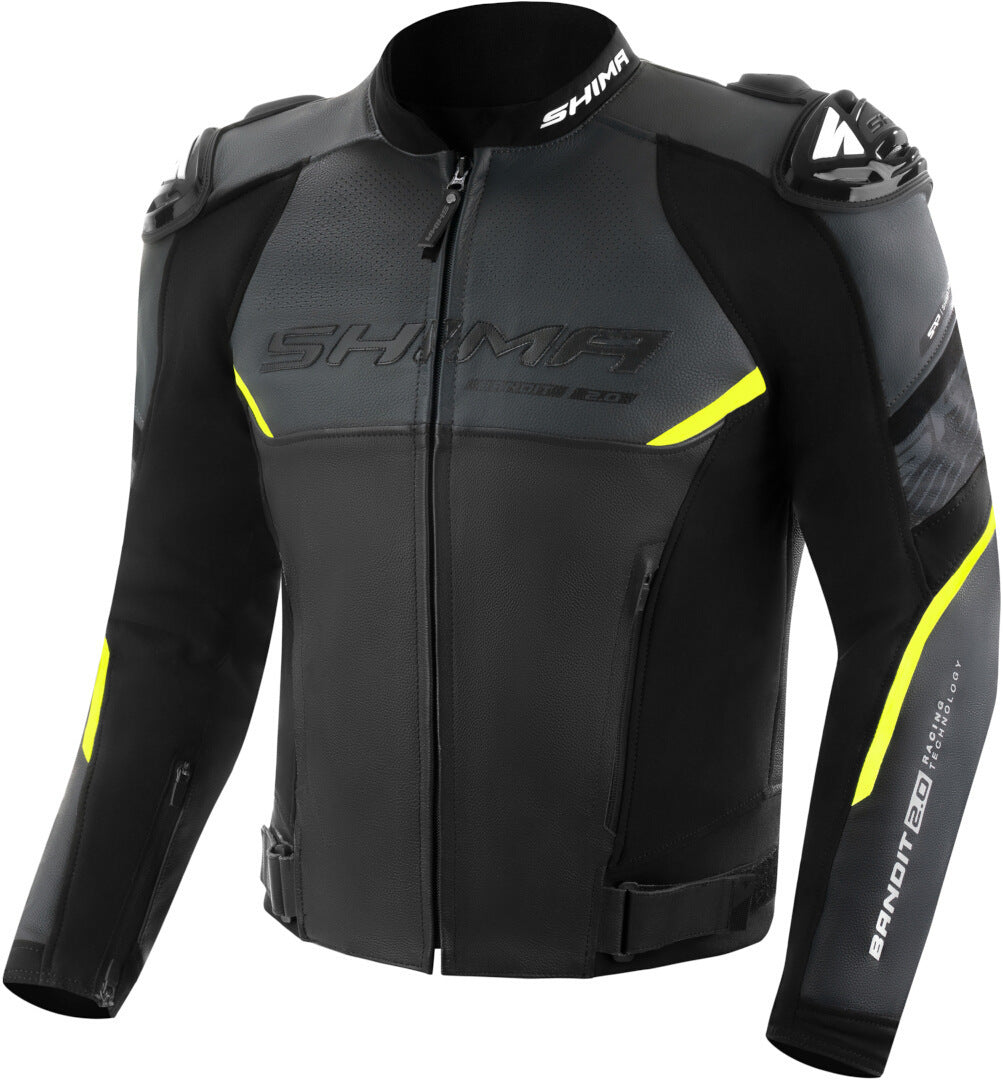 Shima Bandit 2.0 Men Motorcycle Leather Jacket Fluo - MaximoMoto SL ...